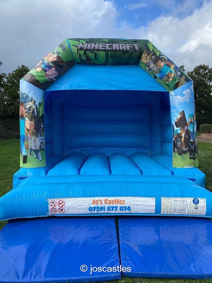 Light Blue Minecraft castle - Hire in colchester | joscastles