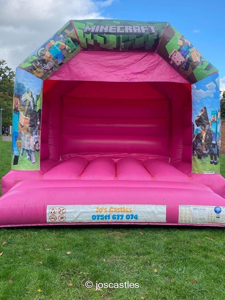 Pink Minecraft Castle - Hire in colchester | joscastles